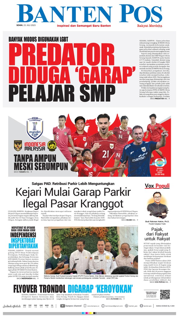 Senin, 21 Juli 2025 - Koran Digital Banten Pos